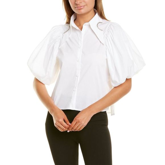 Gracia | Tops | Gracia Womens Big Collar Shirt White | Poshmark